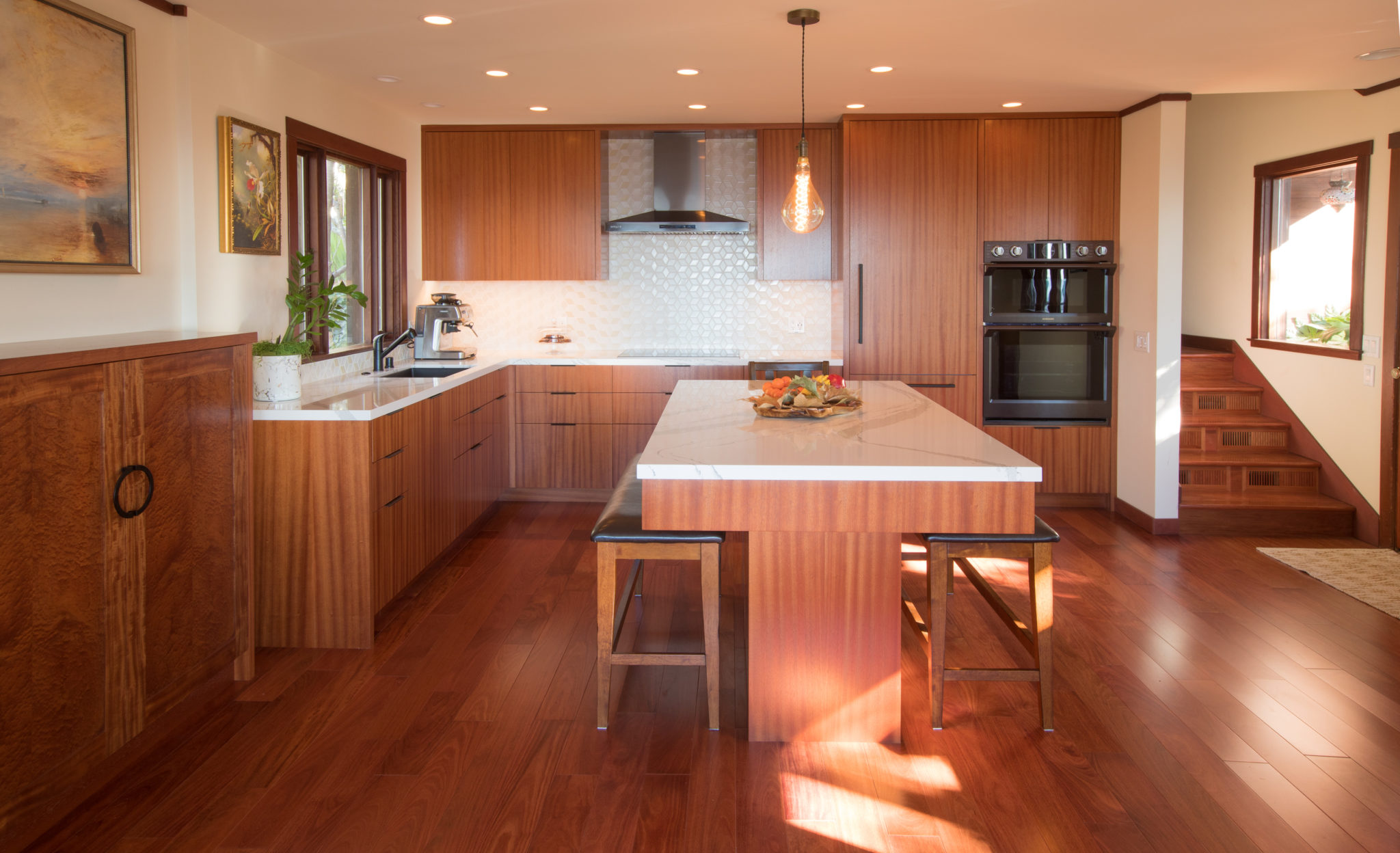 Custom Sapele Kitchen | Bay Area